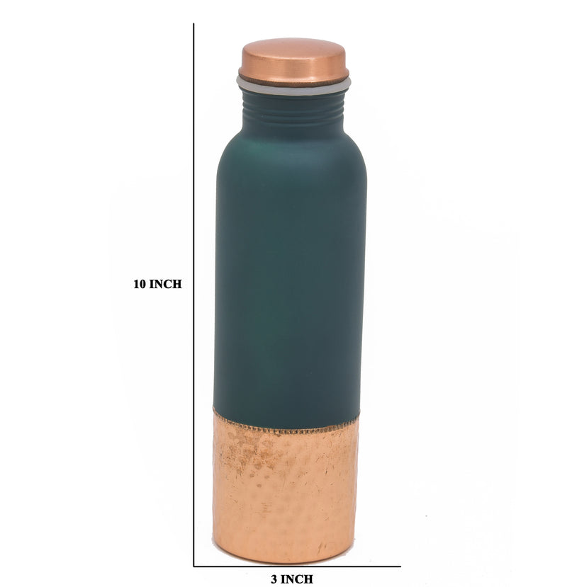 PURE COPPER WATER BOTTLE STYLISH BOTTOM HAMMERED - 950ml