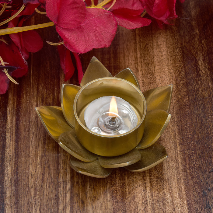 Shop Golden Lotus Tea Light Holder Online From OGGN