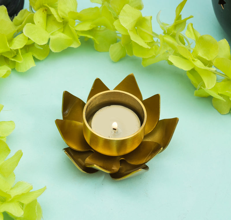 Shop Golden Lotus Tea Light Holder Online From OGGN
