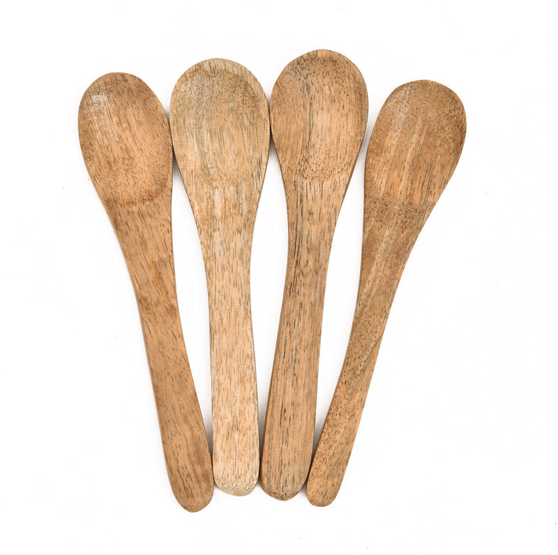 Wooden Tea Spoon Set of 4 | Premium Wood Spoon Set
