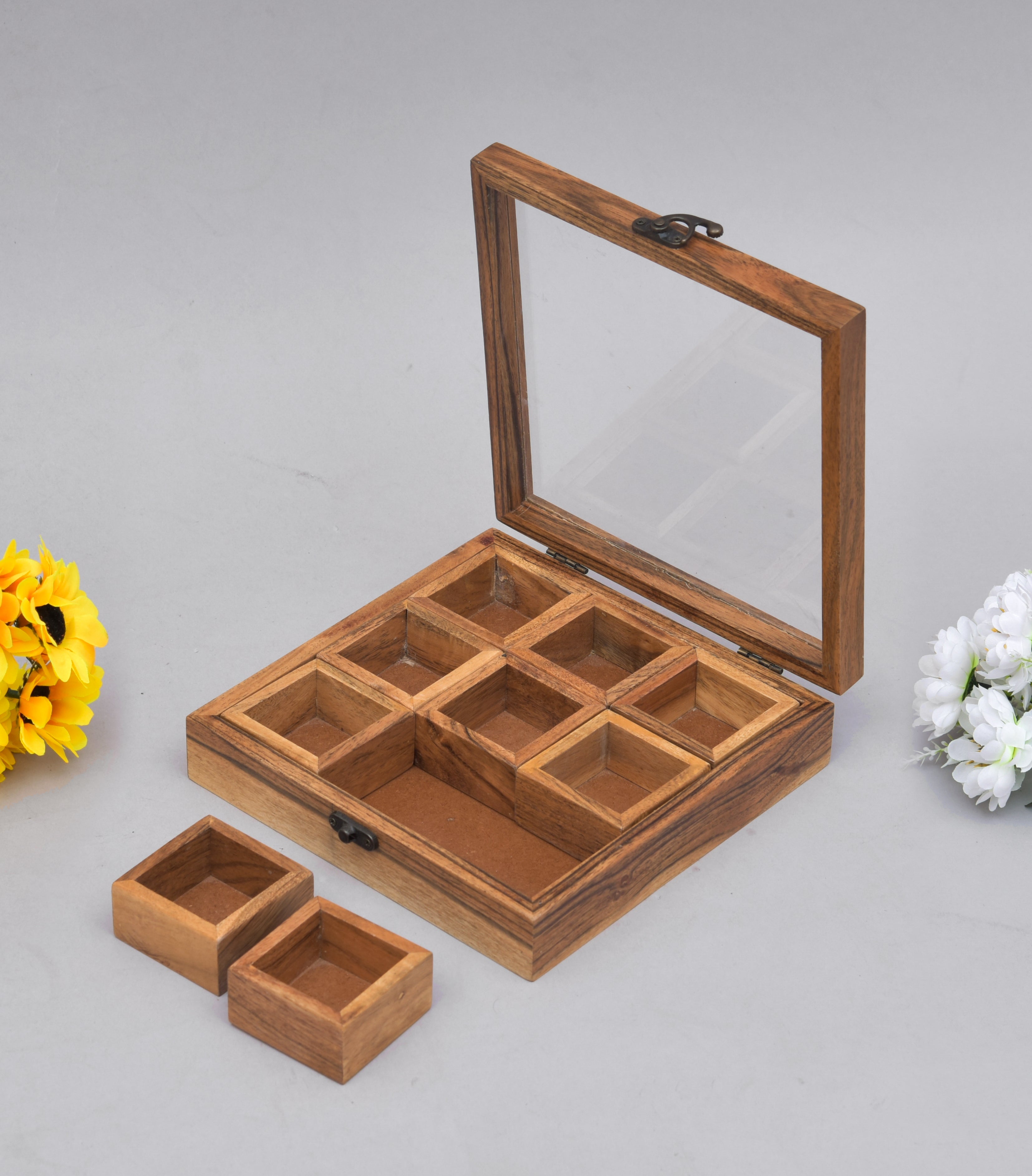ACACIA WOODEN MASALA BOX